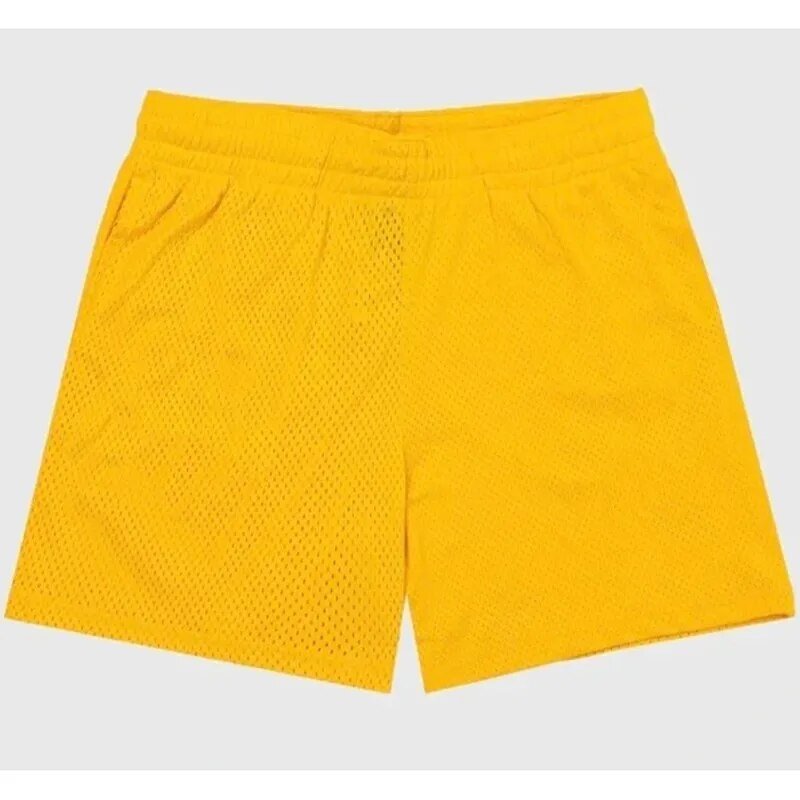 Men's Fitness Shorts Mesh Quick-drying Breathable Sports Shorts Yellow