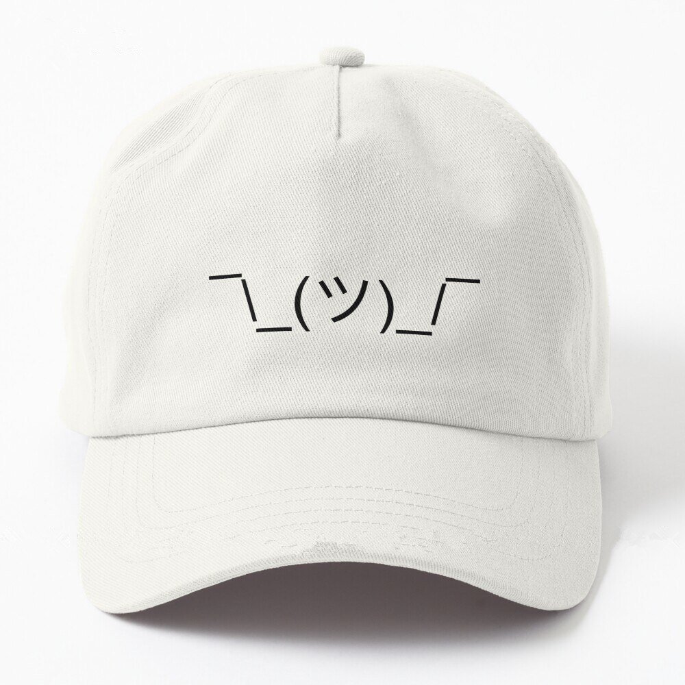 Shruggie Shrug Ascii Dad Hat Hats Baseball Cap Outdoor Cap white