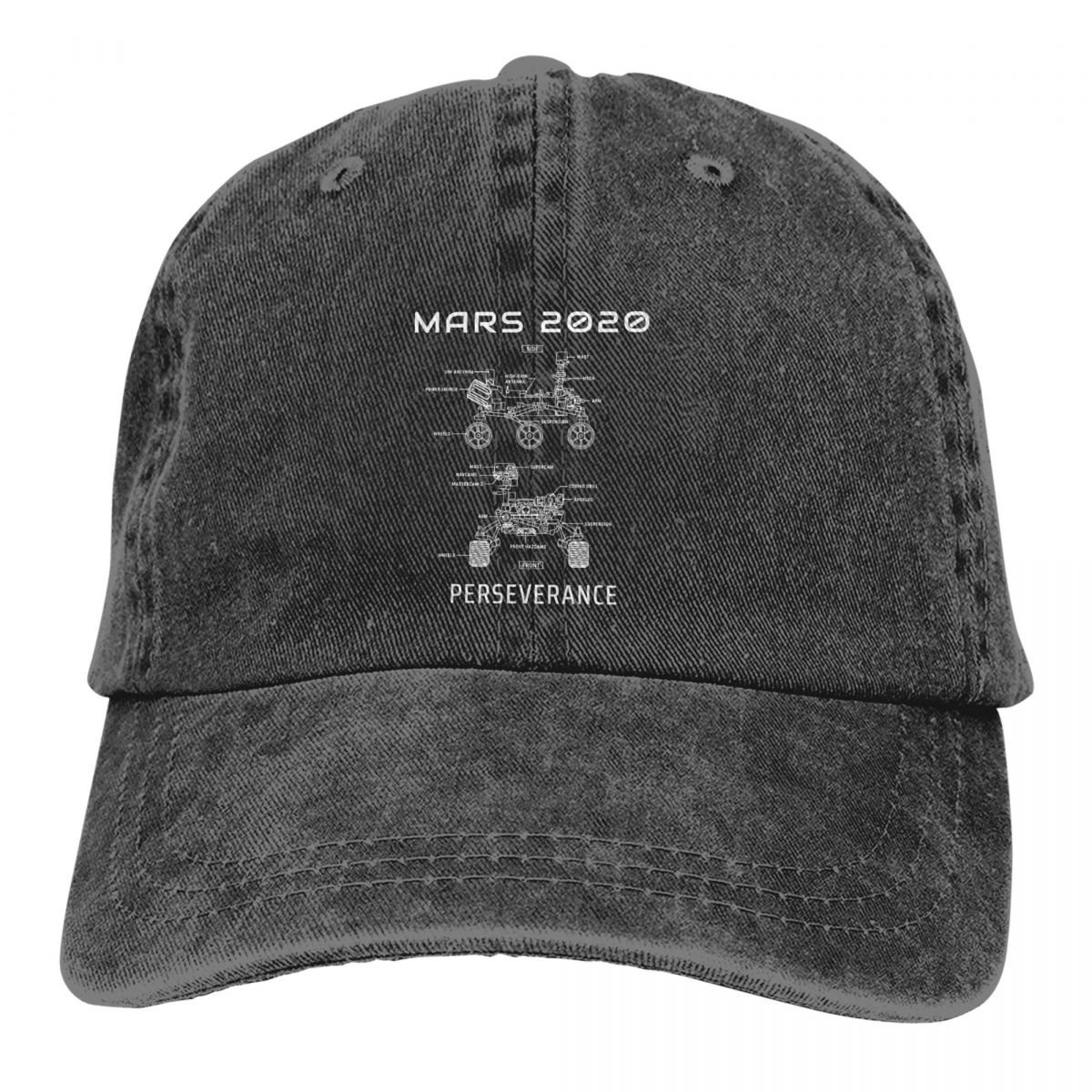 Washed Cap Blueprint Snapback Caps Mars 2020 Perseverance Hats Black