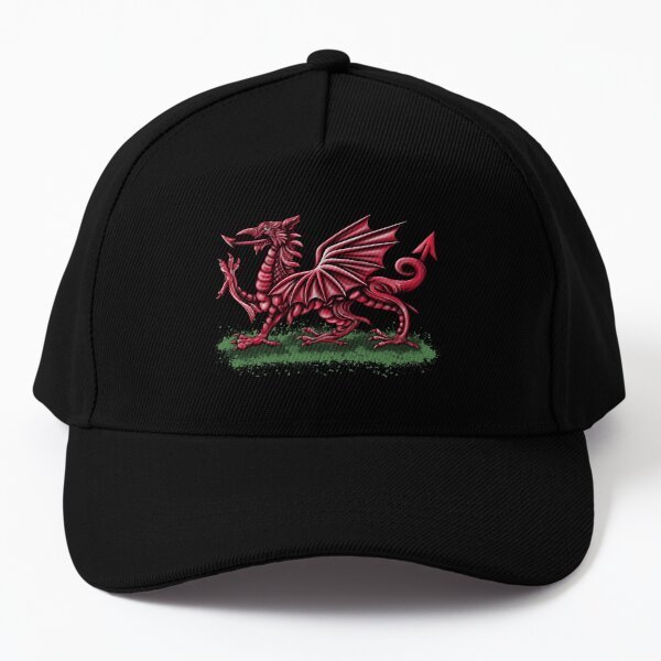 Welsh Flag Dragon Baseball Cap Hat Black Snapback Hip Hop