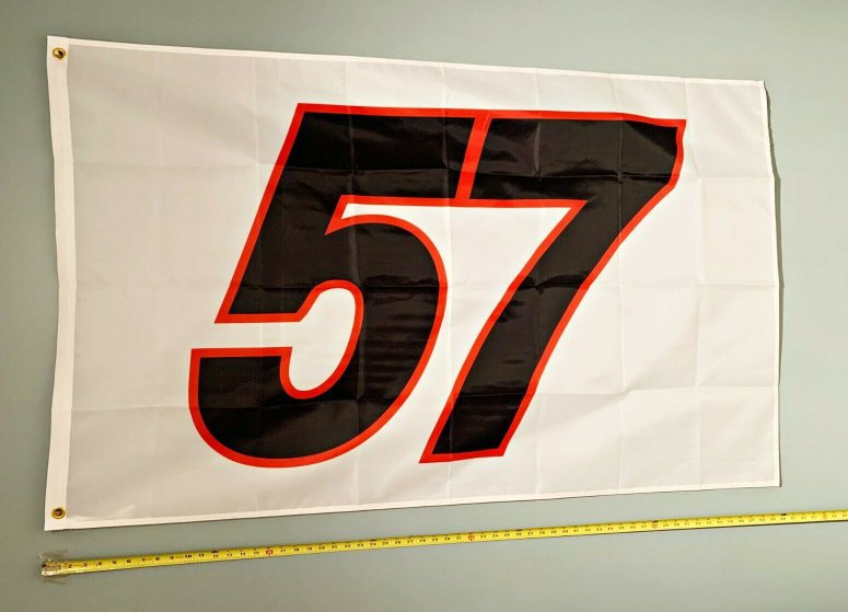 Kyle Larson Flag White #57 Nascar Sprint Car Poster Sign 3x5'
