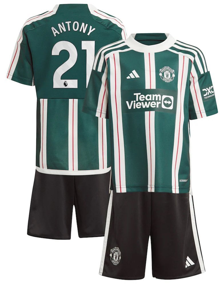 2025 Kids ANTONY #21 Manchester United Away Shirt Jersey Kit 23-24 ...