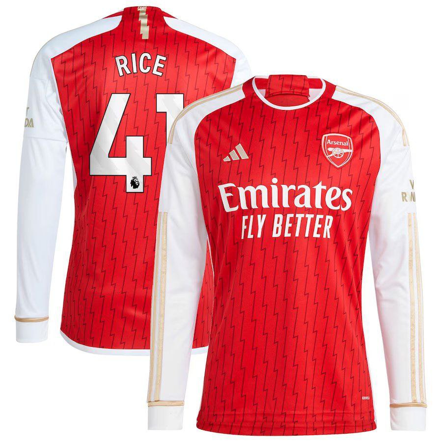2025 arsenal rice 41 jersey home football soccer long sleeves jersey ...