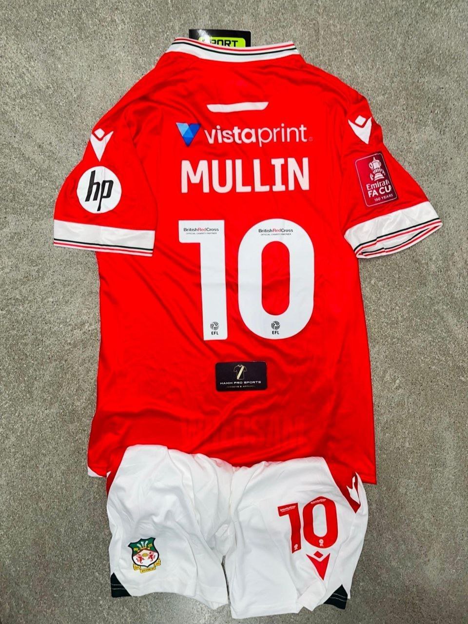 2025 wrexham home kids kit jersey mullin #10