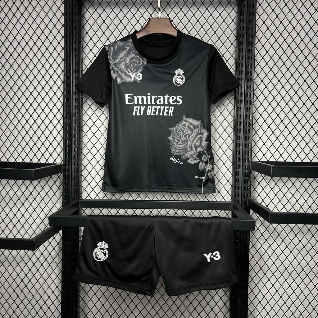 2025 Real Madrid Y3 Rose Special Edition black Kids Kit Soccer Football ...