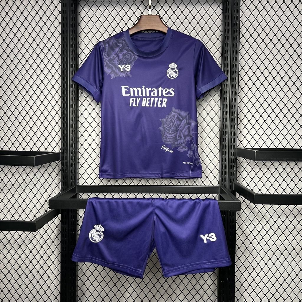 2025 Real Madrid Y3 Rose Special Edition Purple Kids Kit Soccer ...