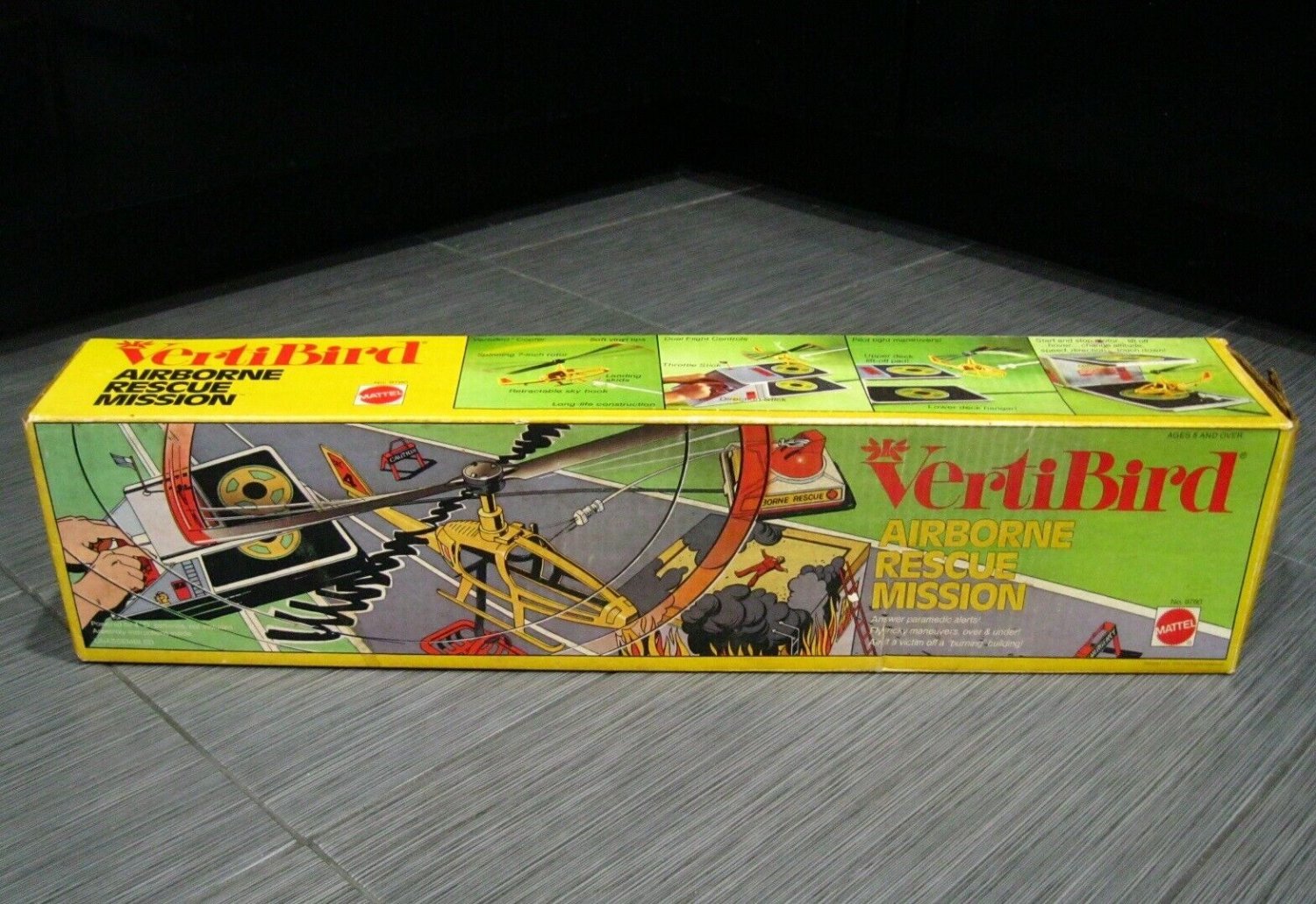 1970's VERTIBIRD AIRBORNE RESCUE MISSION Helicopter VINTAGE MATTEL Box ONLY