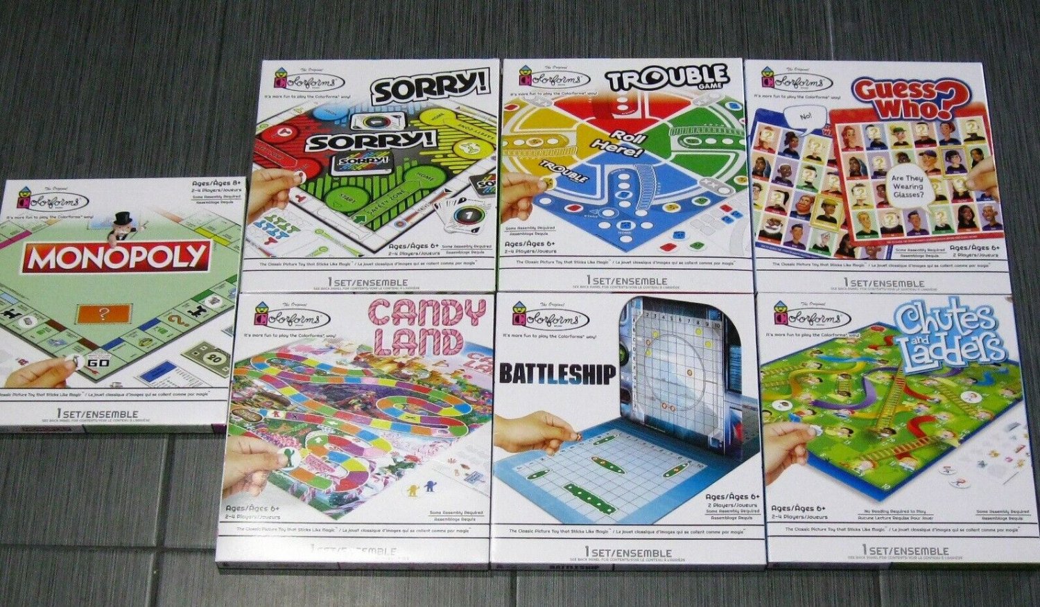 7 Mini GAMES Lot Monopoly Battleship Sorry Trouble Guess Who Travel ...
