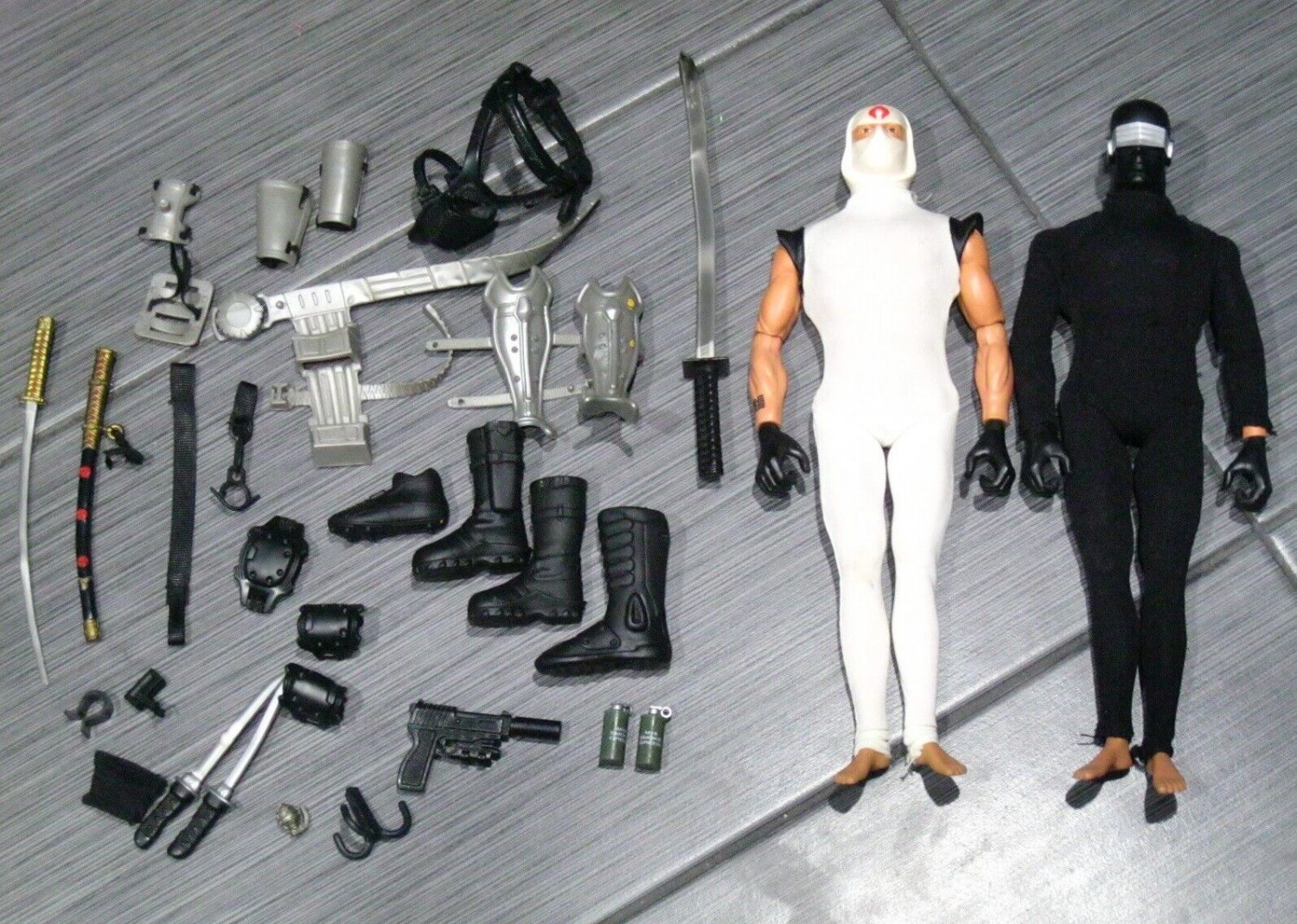 1990's GI JOE Hasbro Snake Eyes & Storm Shadow Ninja Figures Swords ...