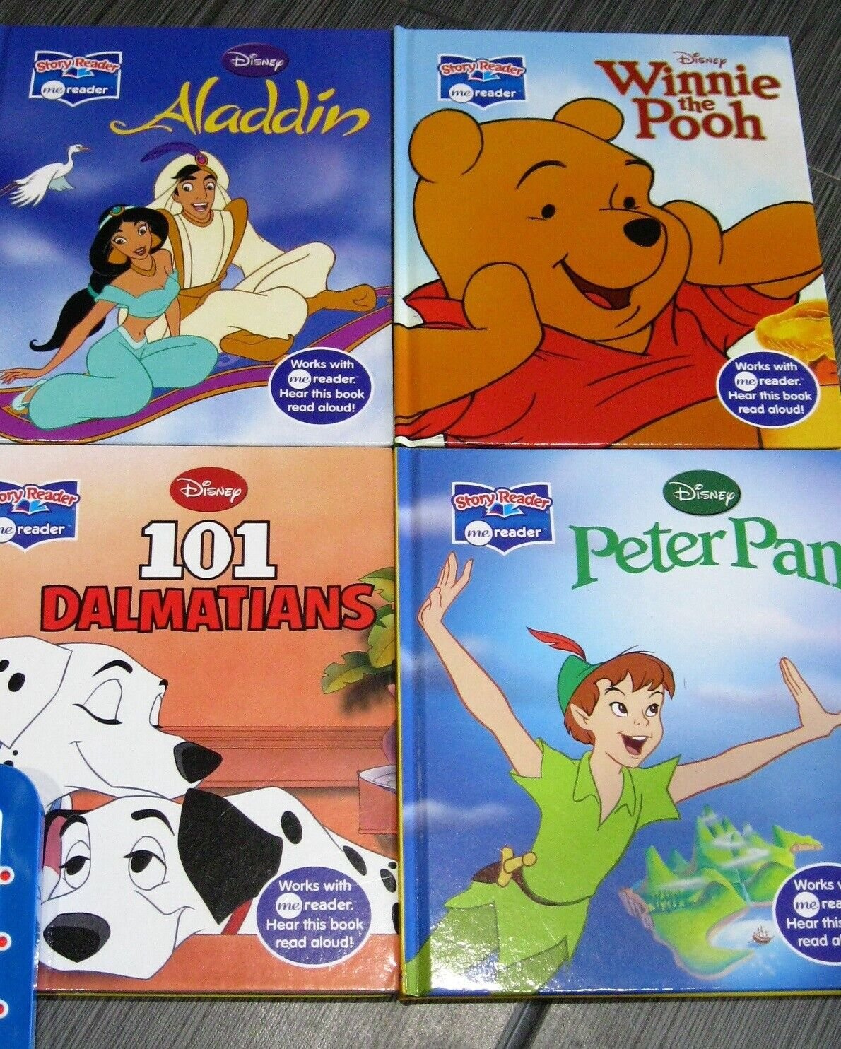 DISNEY POOH ALADDIN DUMBO NEMO 101 DALMATIAN Book Set + Electronic ME ...
