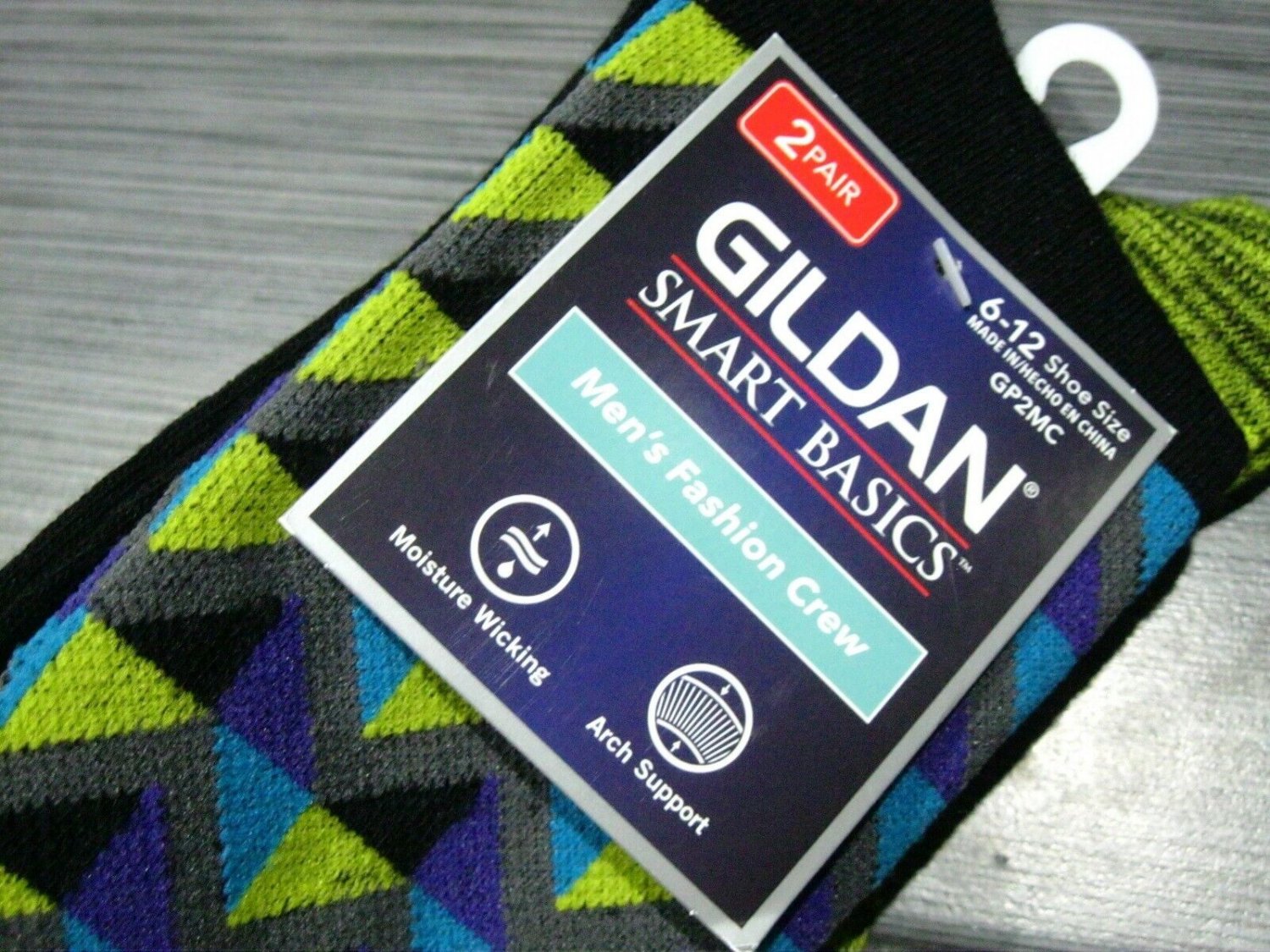 GILDAN Smart Basics Fashion Crew SOCKS Modern Geometric Size 6-12 NEW