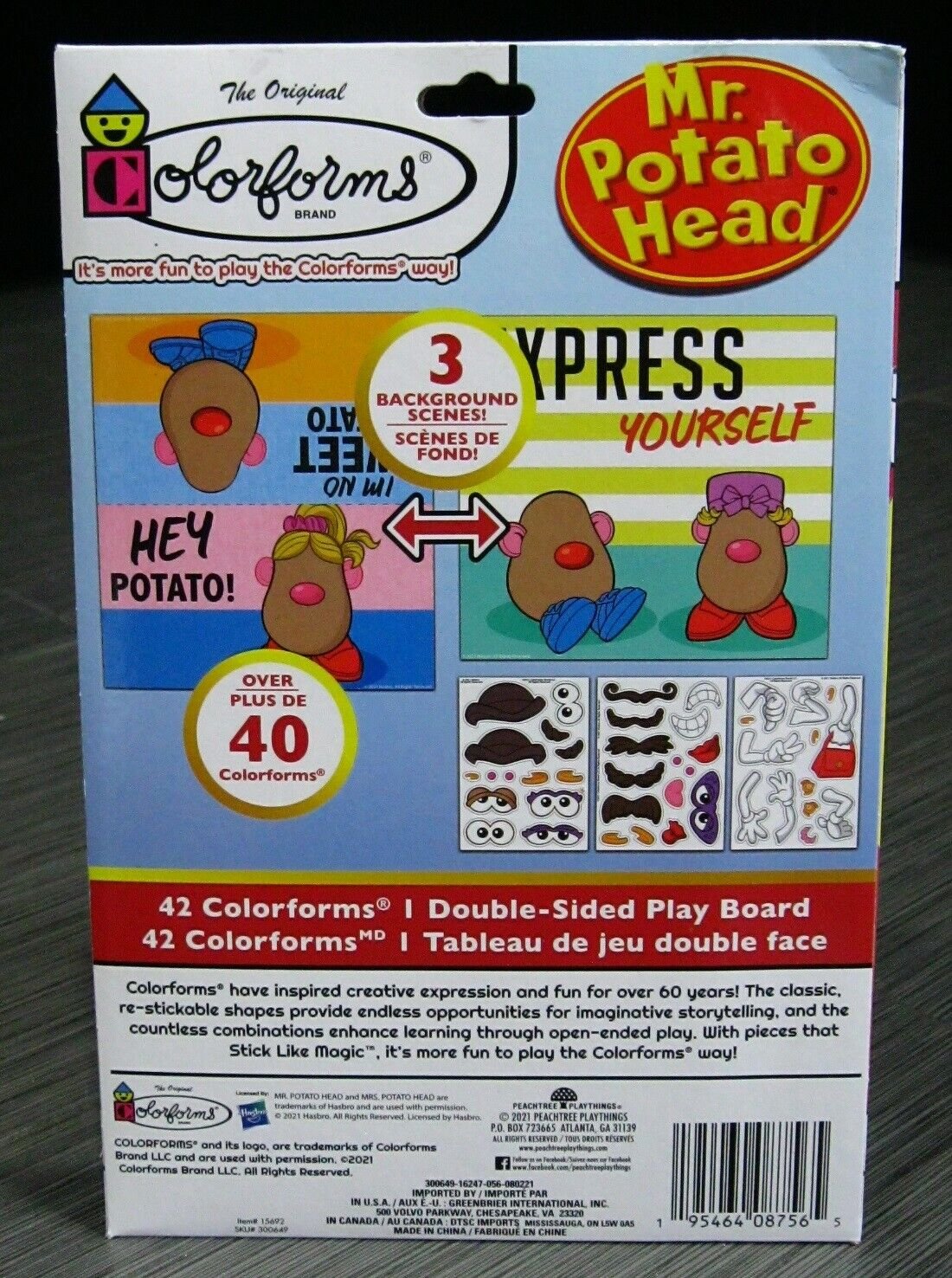 MR POTATO HEAD TOY STORY Colorforms REVERSIBLE Stickers Story Scenes ...