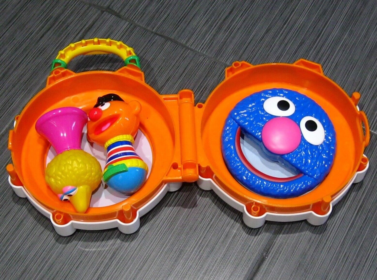 Sesame Street ELMO COOKIE MONSTER BIG BIRD Take Along Band Set DRUM ...