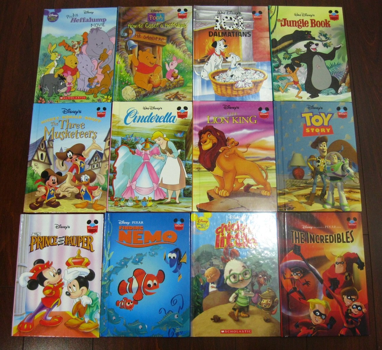 12 DISNEY SCHOLASTIC NEMO Mickey Mouse TOY STORY Pooh CINDERELLA BOOK LOT