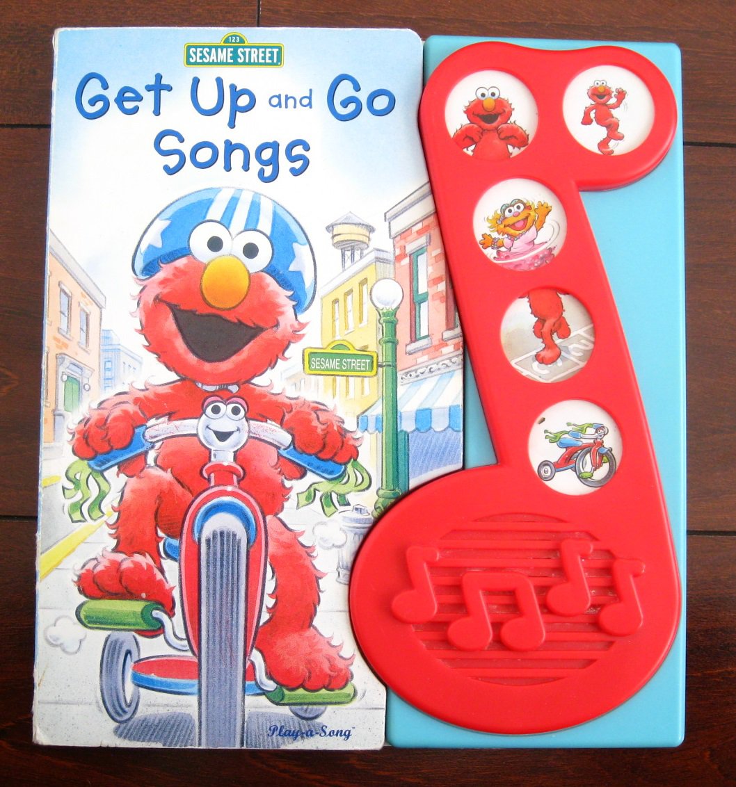 Sesame Street Elmo Get Up & Go Songs Musical Sound Board Book