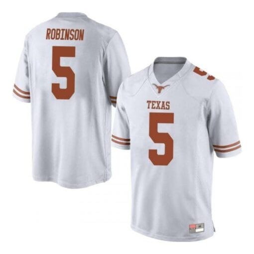 Texas Longhorns #5 Bijan Robinson College Football Jersey White