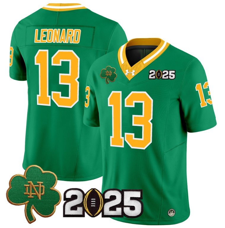 Riley Leonard Jersey #13 Notre Dame 2025 CFP Final Patch Throwback