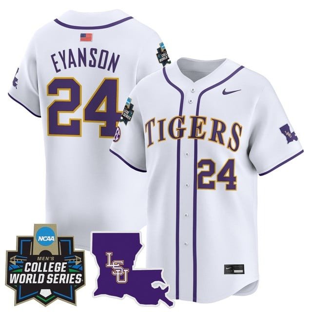 Anthony Eyanson Jersey #24 LSU Tigers 2025 World Series Vapor Premier ...