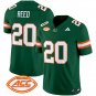 Ed Reed Jersey #20 Miami Hurricanes 2025 Vapor Limited - All Stitched Green