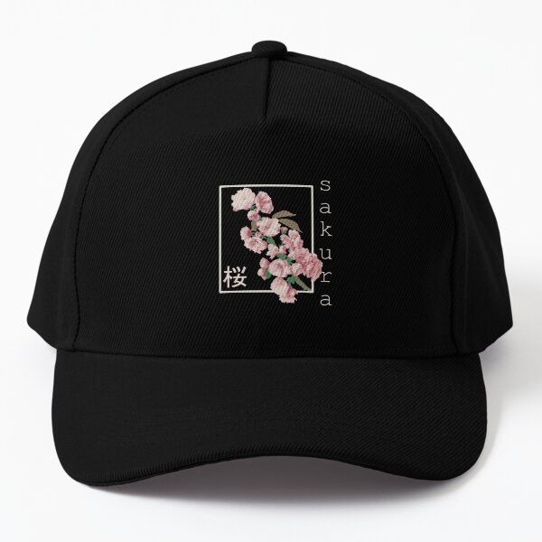 Cherry Blossom Graphic Vintage Japanese Baseball Cap Hat Hip Hop Printed