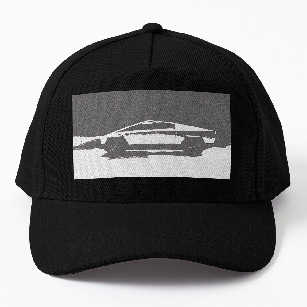 Tesla Cybertruck Art Low Polygon Future Truck Black And Grey And White ...