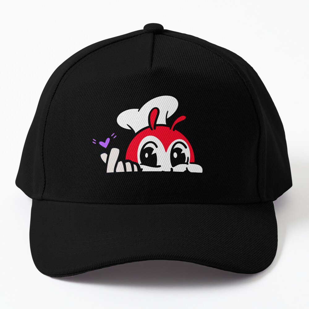 JOLLIBEE PEEKING FINGER HEART FILIPINO STICKER Baseball Cap Hat ...