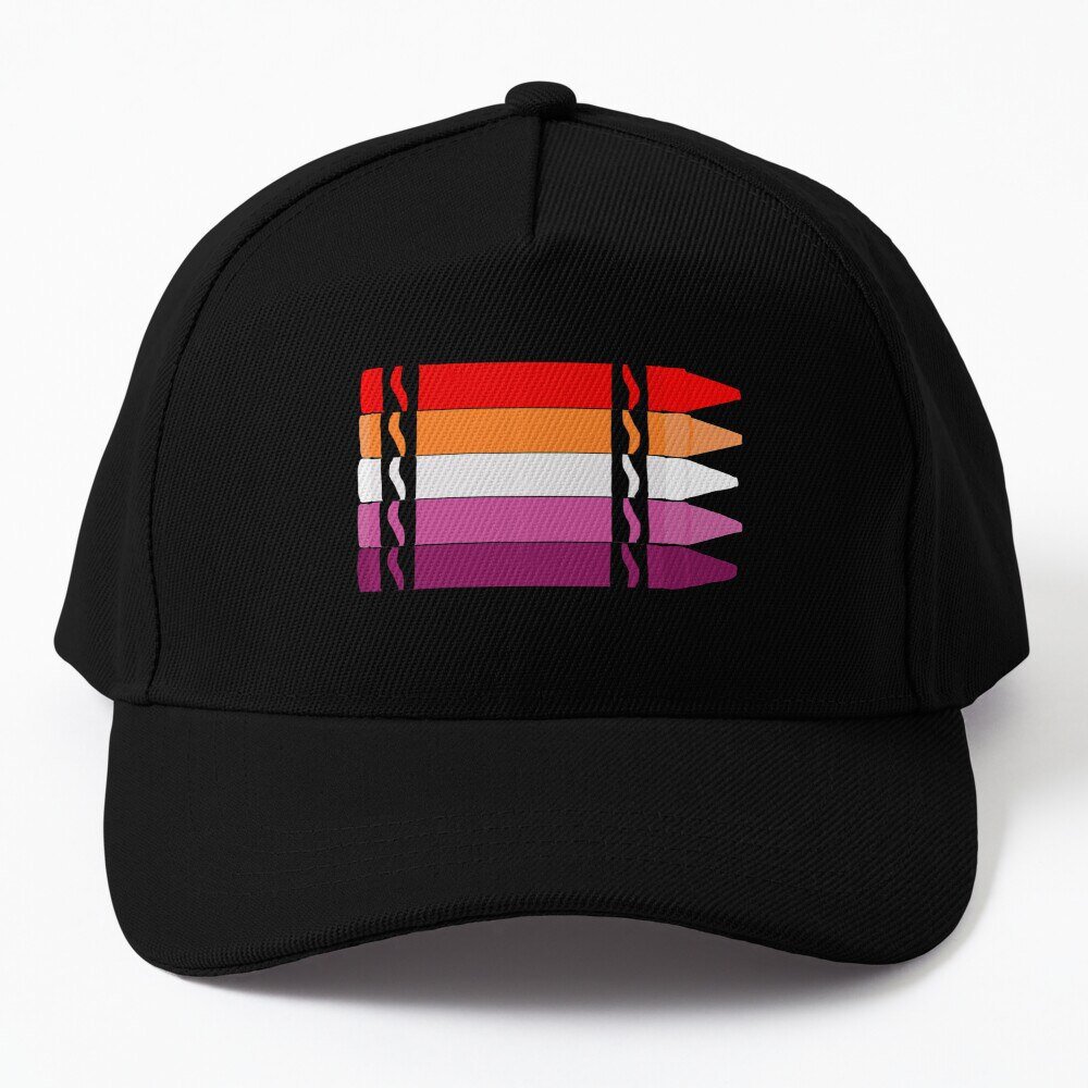 Lesbian pride flag crayons Baseball Cap Unisex Hat Casquette Snapback
