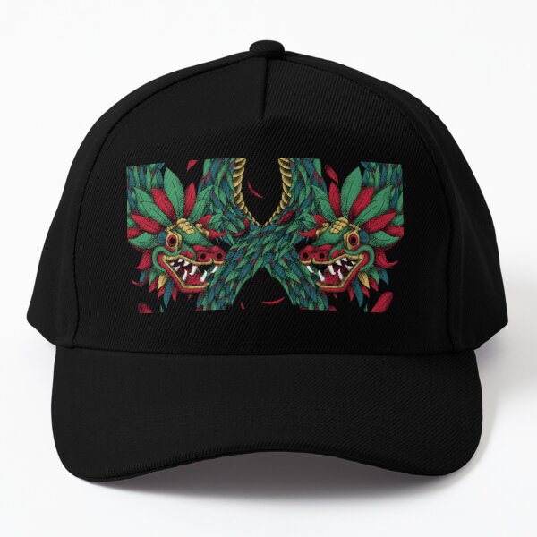 Quetzalcoatl Aztec Snake Baseball Cap Hat Mens Black Casquette Snapback