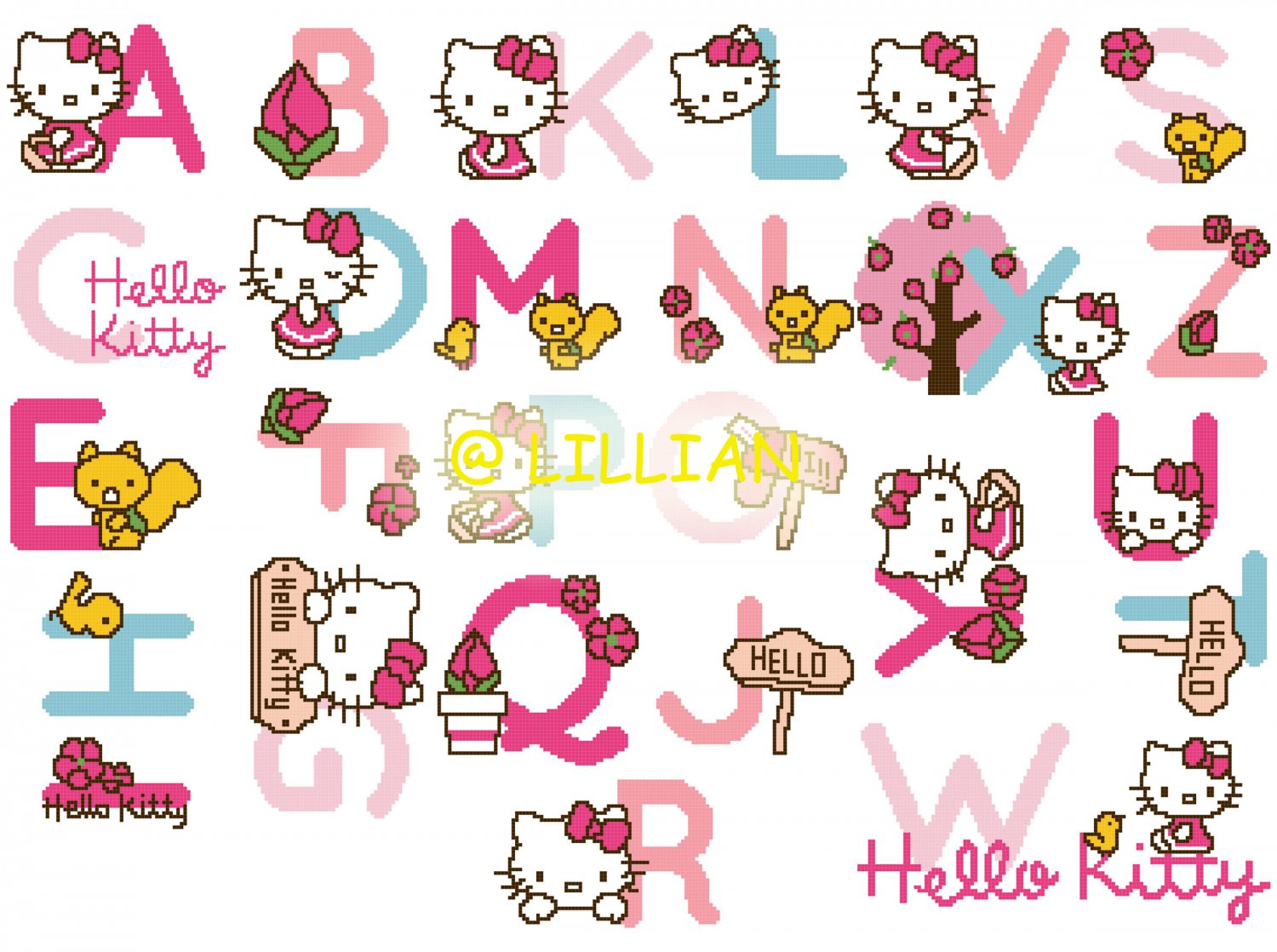 pdf HELLO KITTY ALPHABET ALPHABETS ALPHABETICAL ABC TO Z Sampler ...