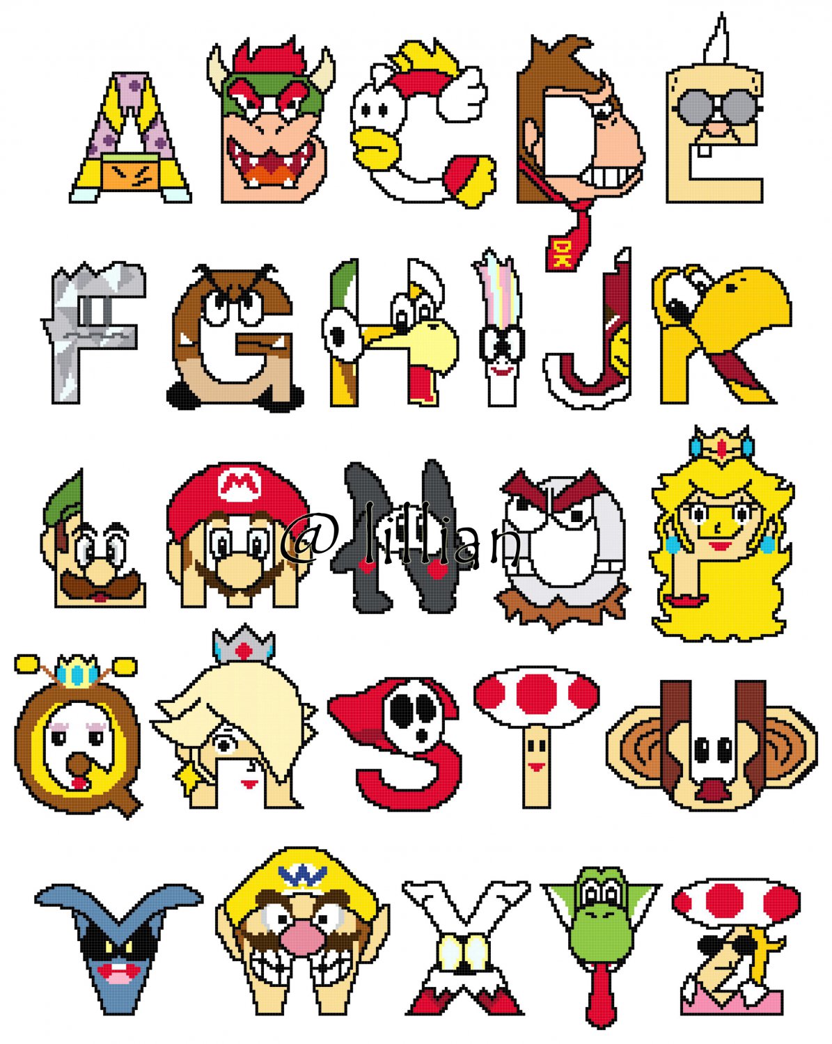 pdf SUPER MARIO ALPHABET ALPHABETS ALPHABETICAL ABC TO Z Sampler ...