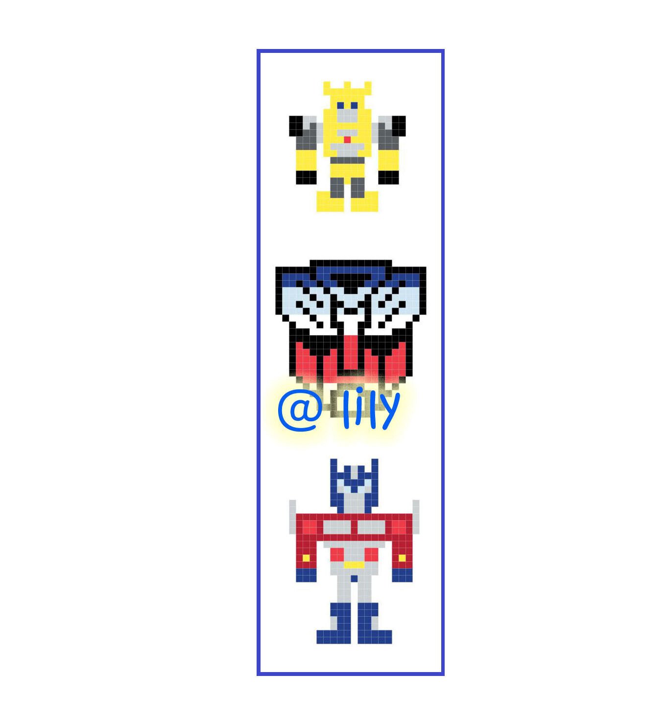 THE TRANSFORMERS OPTIMUS Grosgrain Ribbon Counted Cross Stitch Pattern ...