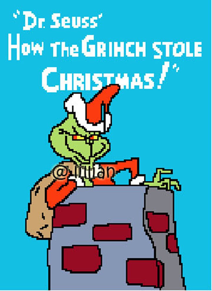 new DR SEUSS HOW THE GRINCH STOLE CHRISTMAS O Counted Cross Stitch ...