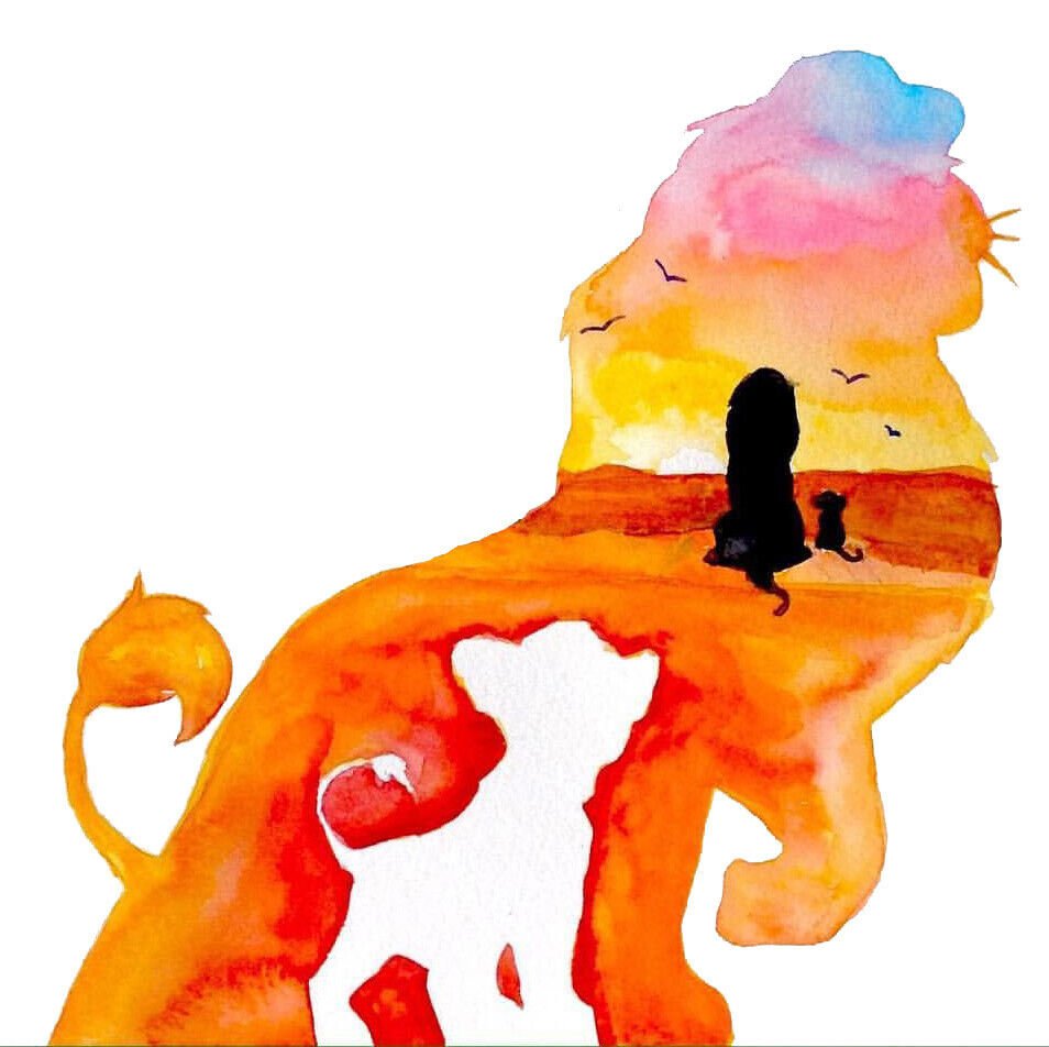 new SIMBA AND NALA Face Potrait SILHOUETTE Counted Cross Stitch PATTERN ...