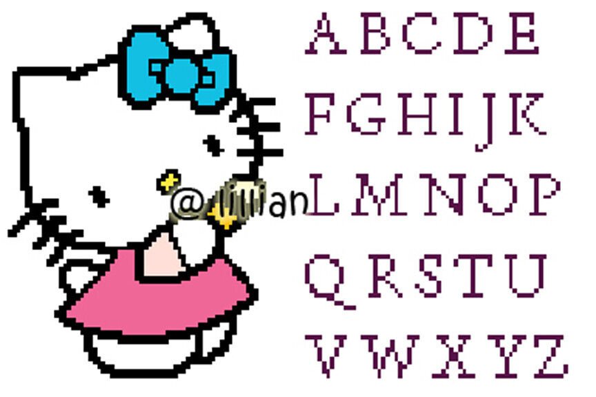 new HELLO KITTY ALPHABET ALPHABETS ALPHABETICAL ABC Counted Cross ...
