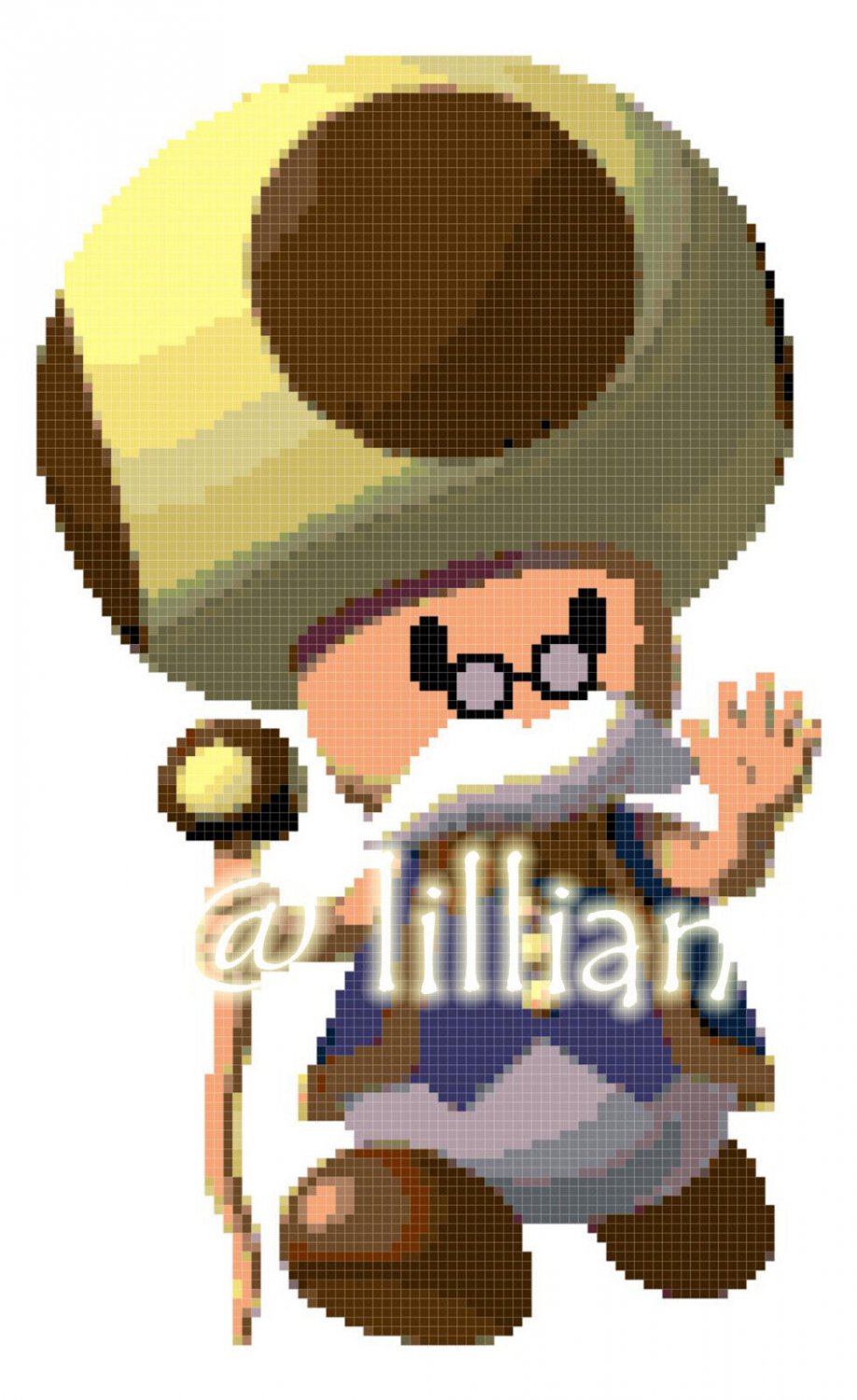 new SUPER MARIO ~ TOADSWORTH Counted Cross Stitch PATTERN