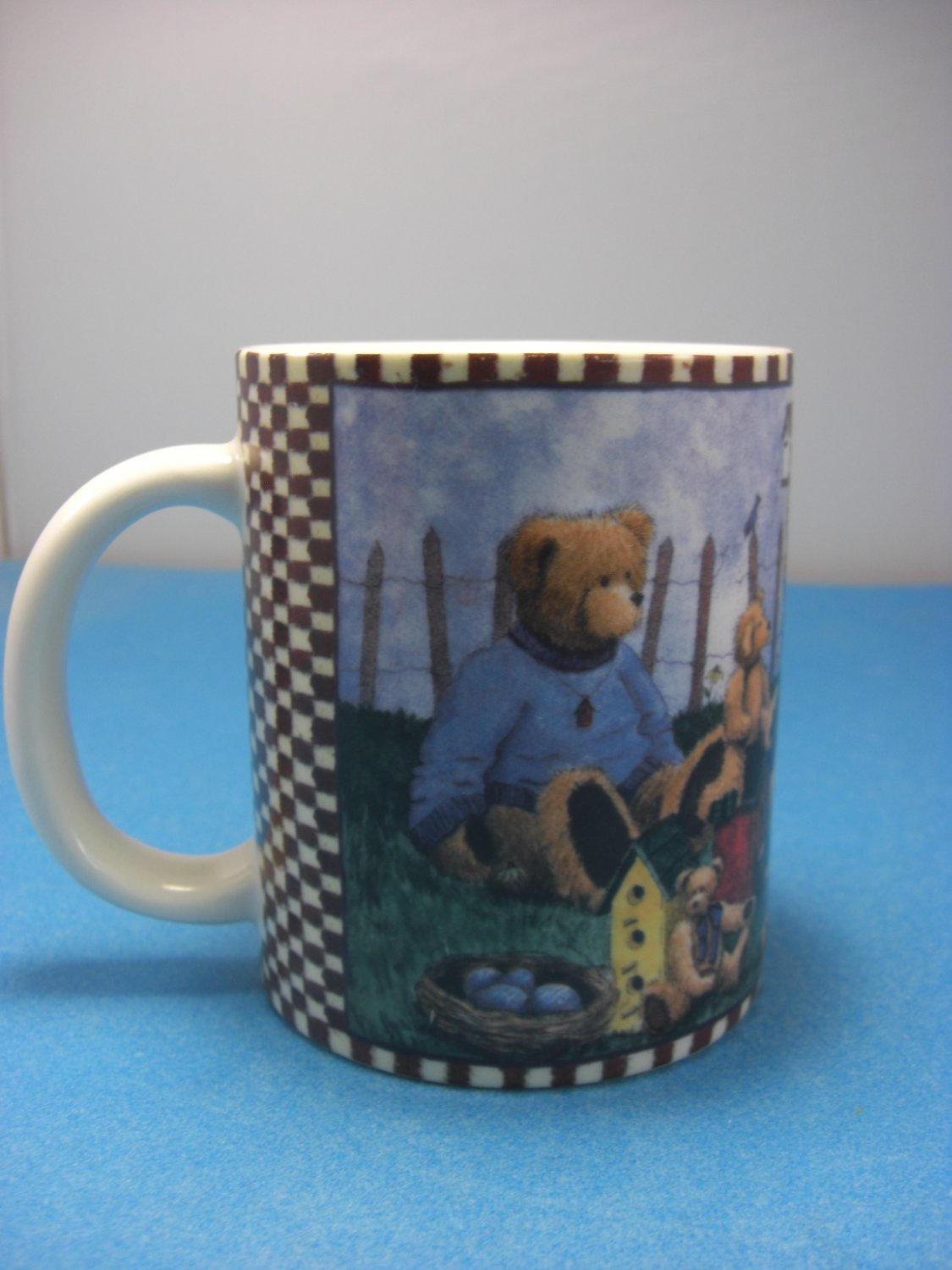 Amcal Small Friends Teddy Bears, Birds, Birdhouses Mug by Teresa Kogut
