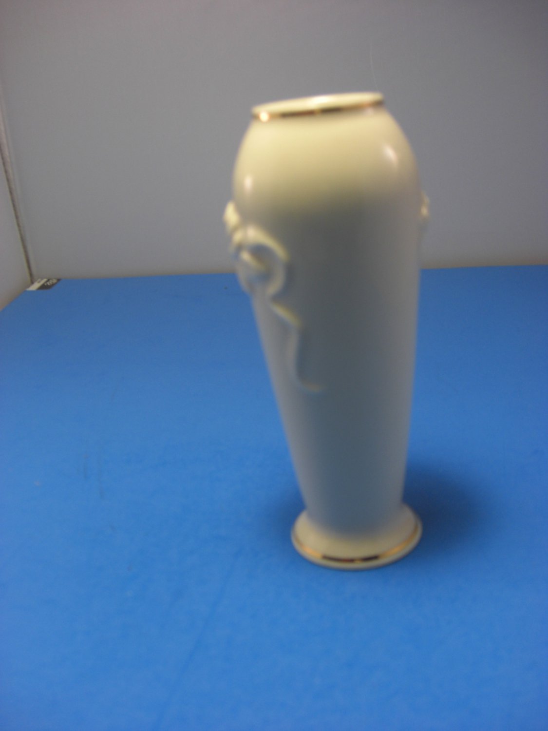 LENOX Bud Vase Embossed Roses Gold Trim