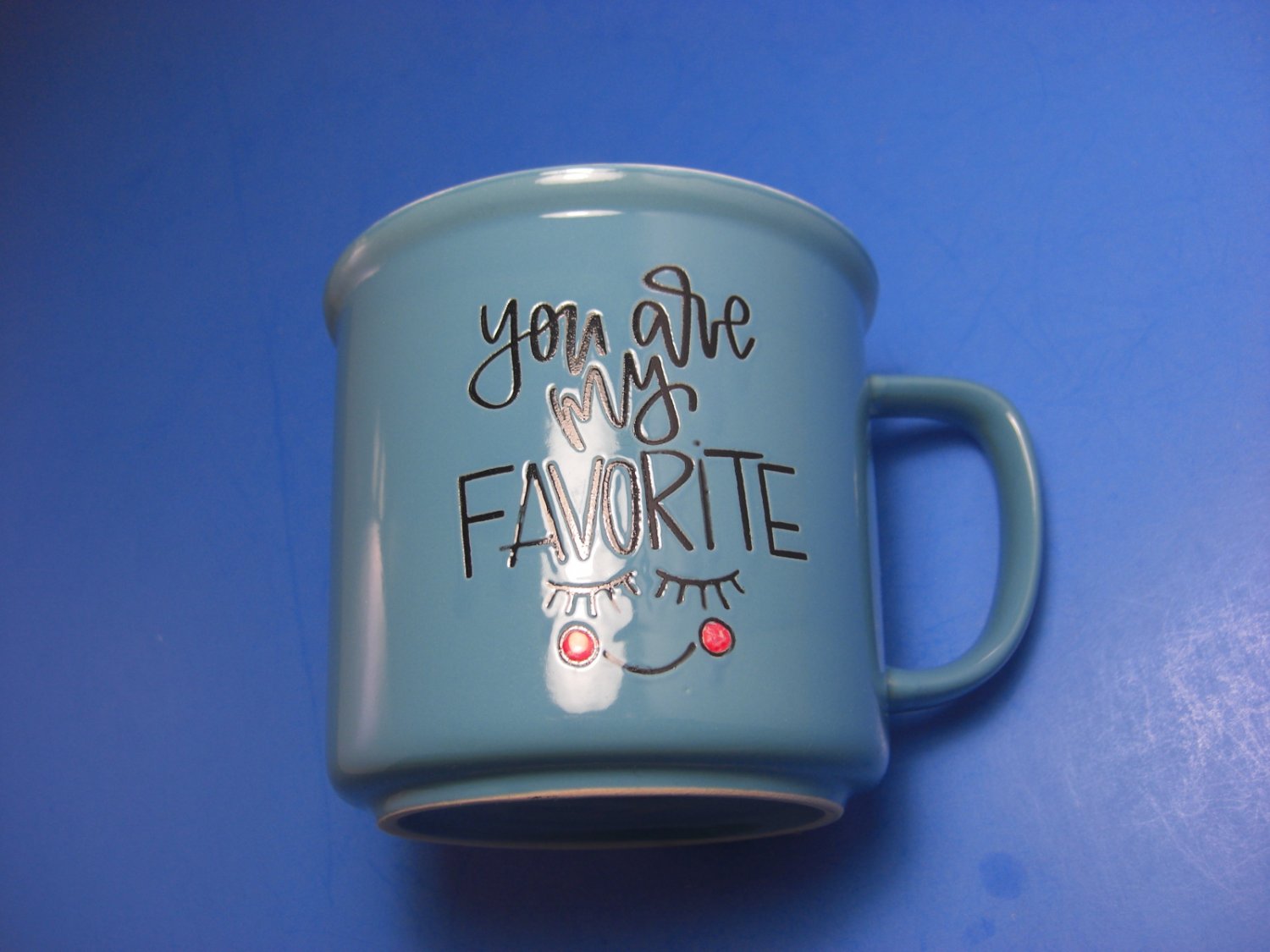 Spectrum Designz Handmade Large Mug 'You Are My Favorite' Retro Green 21 oz
