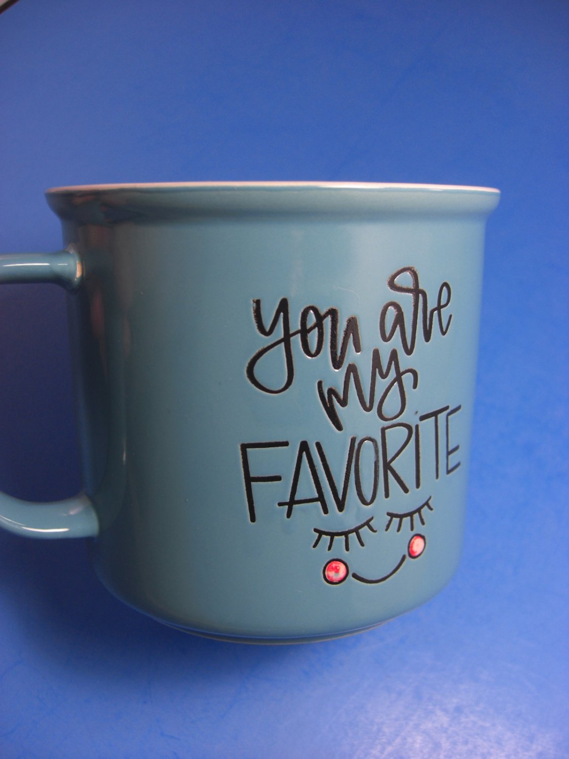 Spectrum Designz Handmade Large Mug 'You Are My Favorite' Retro Green 21 oz