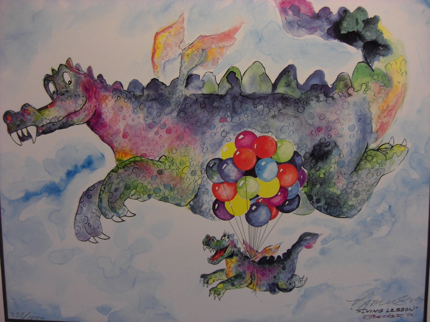 Ron Rodecker FLYING LESSONS Doubled Signed Limited Edition 237 Of 1000