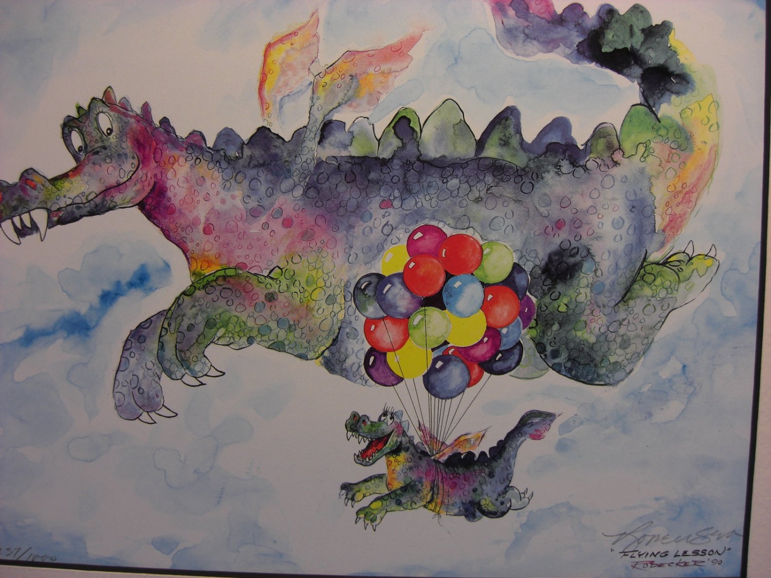 Ron Rodecker FLYING LESSONS Doubled Signed Limited Edition 237 Of 1000