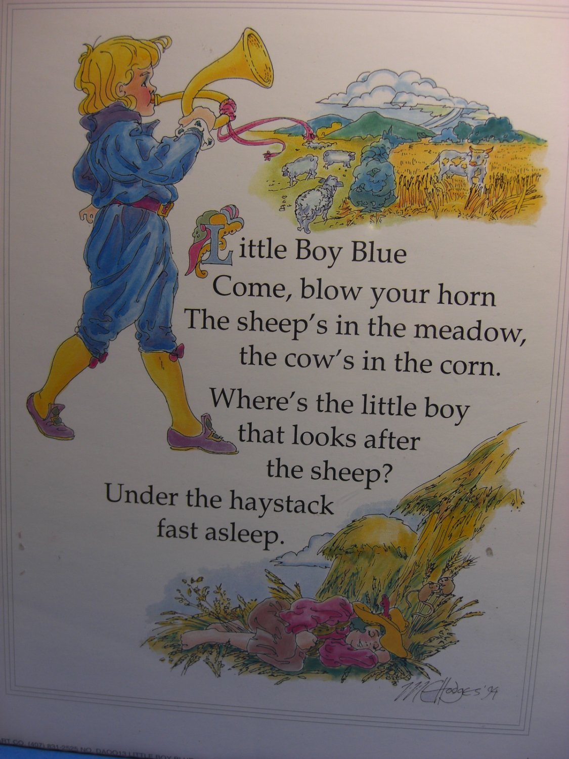 Little Boy Blue Art Work ME Hodges Donald Art Co.