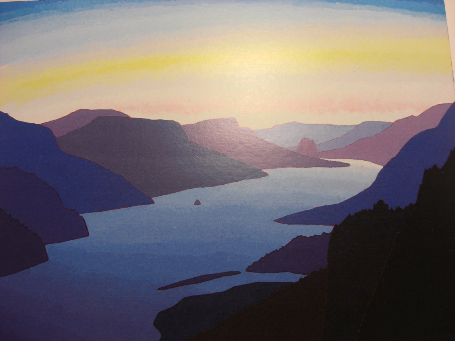 Crown Point & Beacon Rock at Sunrise Print by Christopher Bibby