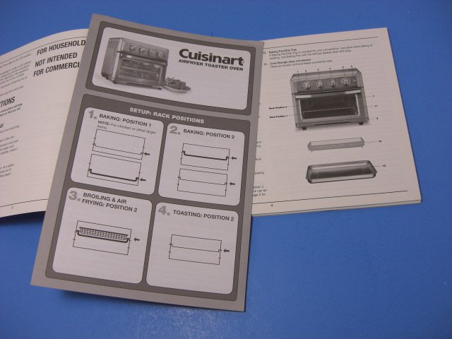 CUISINART TOA-60 Air Fryer Toaster Oven Instruction & Recipe Booklet ...