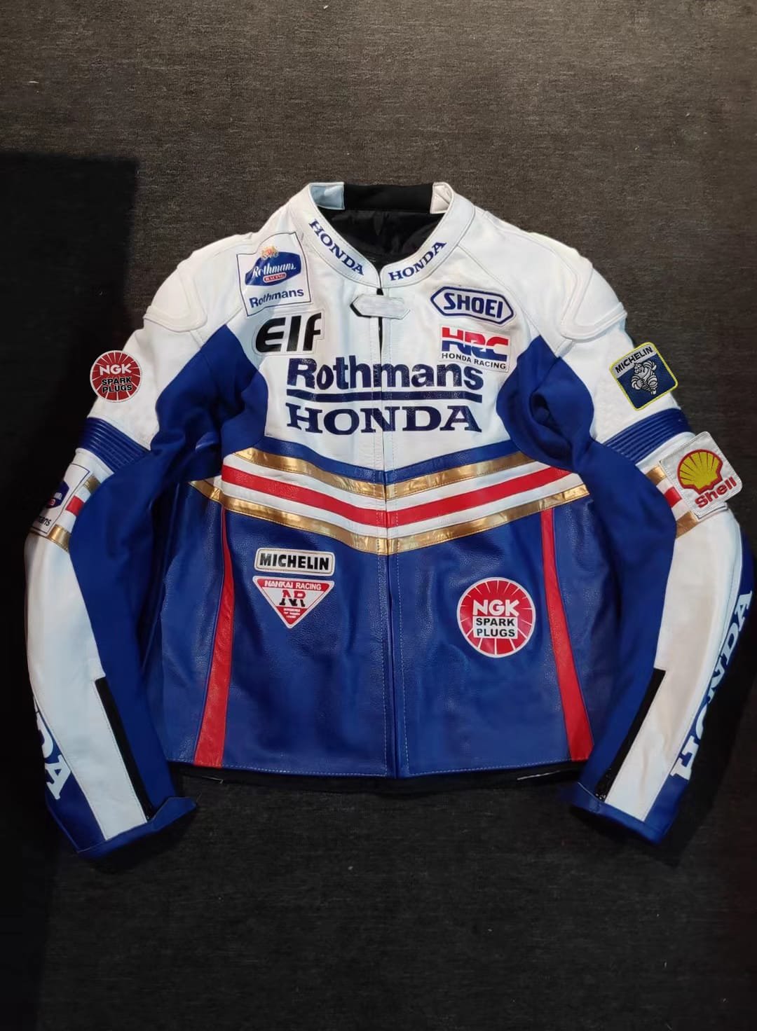 HONDA ROTHMANS MOTORBIKE LEATHER JACKET MOTORCYCLE JACKET MOTOGP JACKET