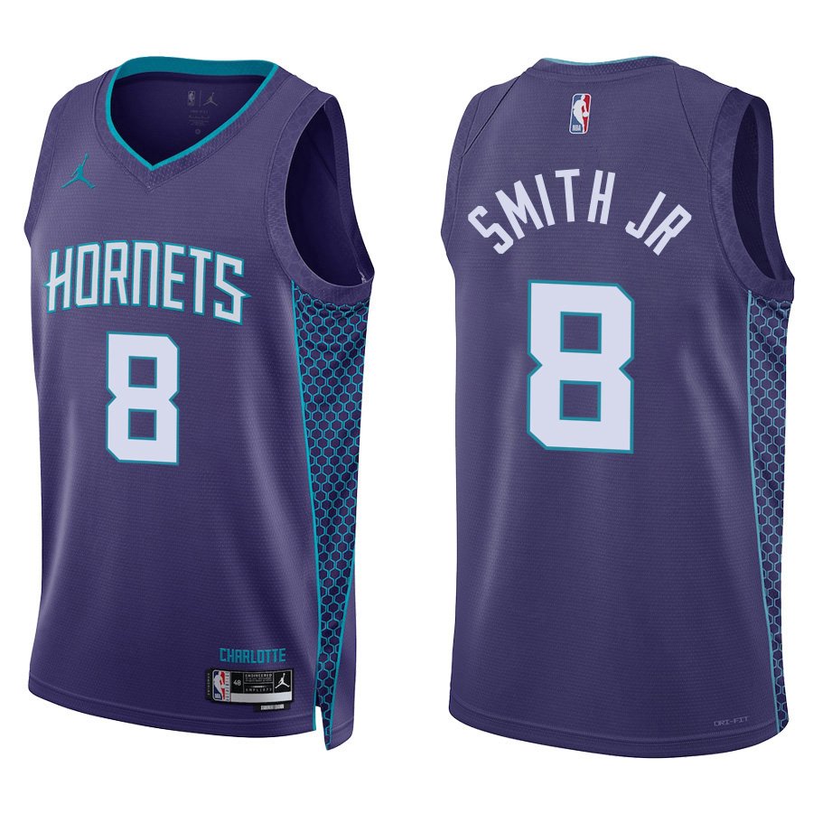 #8 Nick Smith Jr. Purple Charlotte Hornets Stitched Jersey