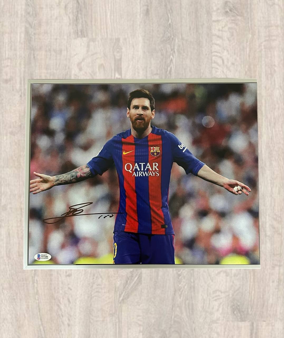 Autographed Lionel Messi Signed Photo 11x14 BAS COA