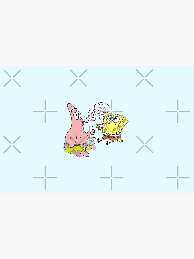 Spongebob and Patrick Smoking Weed Cannabis Cartoon Art Zipper Pouch