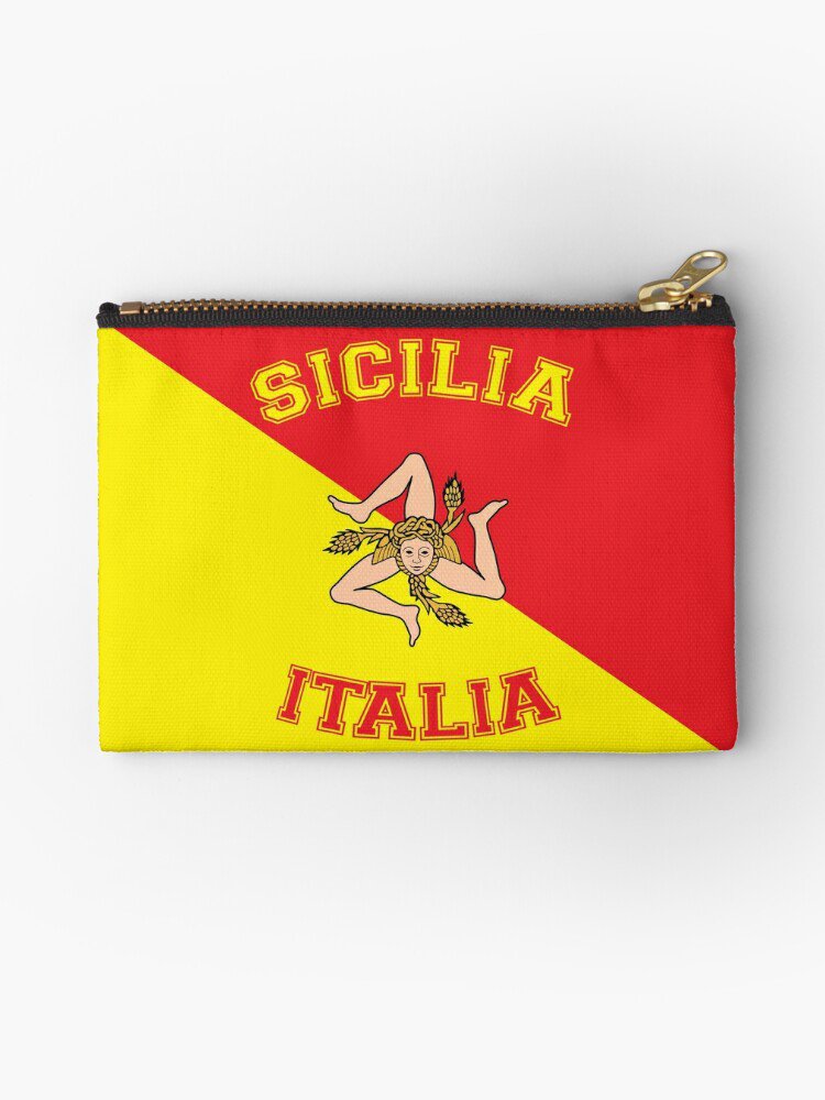 Sicilia, Italia, flag of Sicily colors Zipper Pouch
