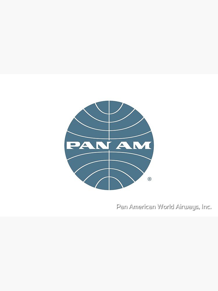Pan Am Early 1950s Globe Thin Frame Inverted Zipper Pouch